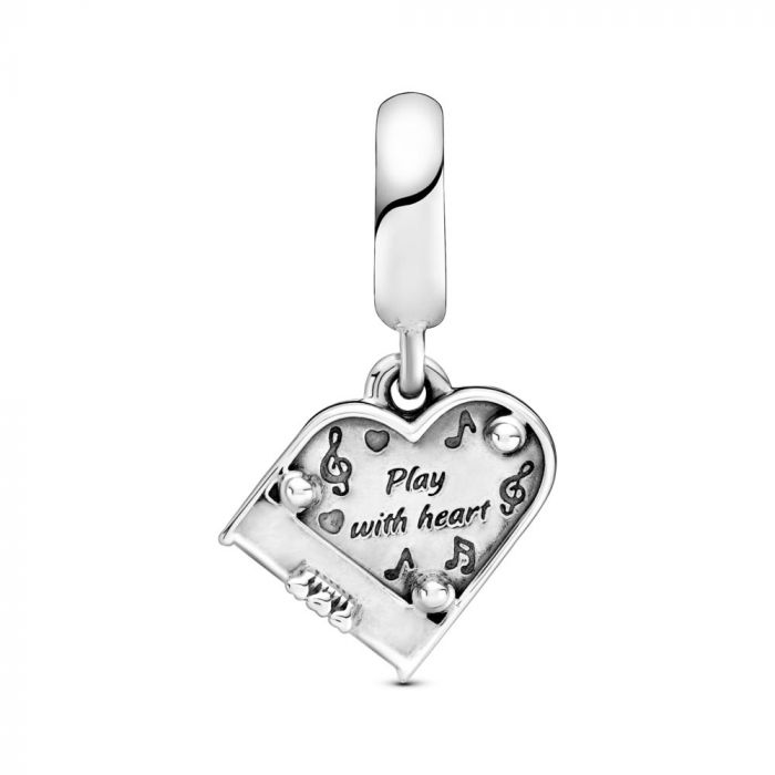 Grand Piano Heart Dangle Charm - Nacol Jewelry