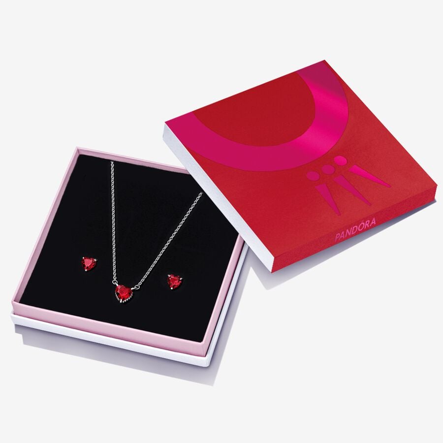 Sparkling Red Heart Gift Set - Nacol Jewelry
